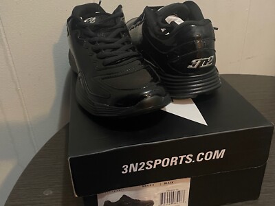 3N2 Shoes Mens 8 Reaction Referee Softball Sneakers Black Leather Lace ...
