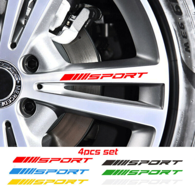 4pc Wheels Rims Sport Racing Decal Stripes Stickers Emblem Race Car SUV ...
