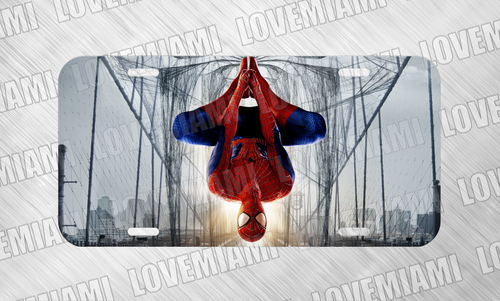 For SpiderMan Super Hero Hanging Web Bridge License Plate Auto Car Tag ...