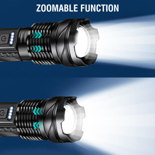 Super Bright Zoomable LED Flashlight USB Chargeable Tactical Torch | eBay