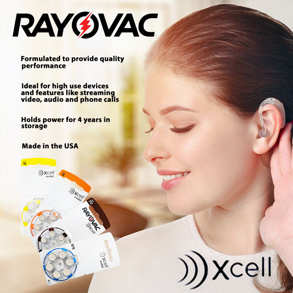 Rayovac Xcell Size 13 Zinc Air Hearing Aid Batteries (60 Pack) - EXP 04 ...