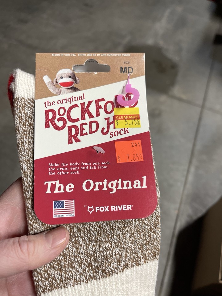 Fox River Original Rockford Red Heel Monkey Socks Fox River 1 Pair ...