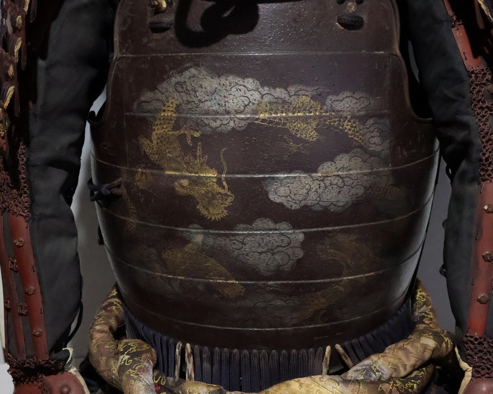 Japanese Samurai Red Iron Armor Yoroi kabuto Set Helmet Menpo Dragon ...