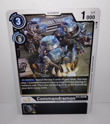 Digimon Tcg Bt4-063 Commandramon Rare Black Great Legend English | eBay