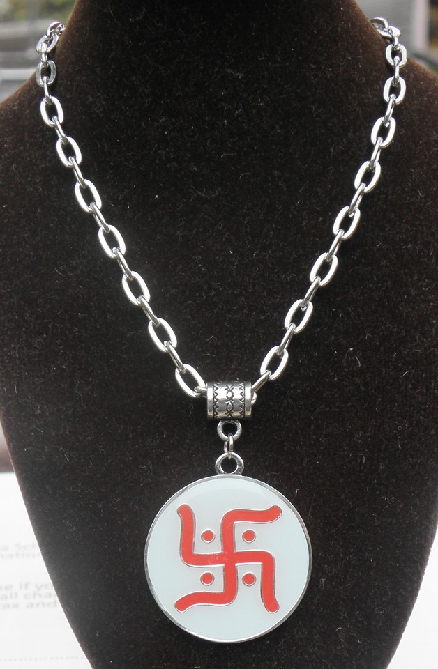 Hindu Swastika Pendant (Not WW2) Necklace 20 or 24 Inch Chain Hinduism ...
