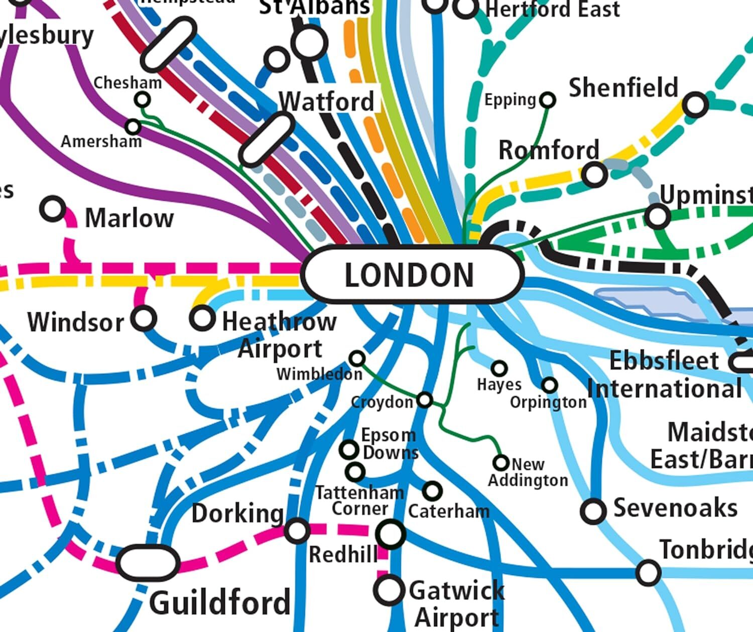 UK Rail Operators Map 55th Edition - Laminated Railway Wall Map Size ...