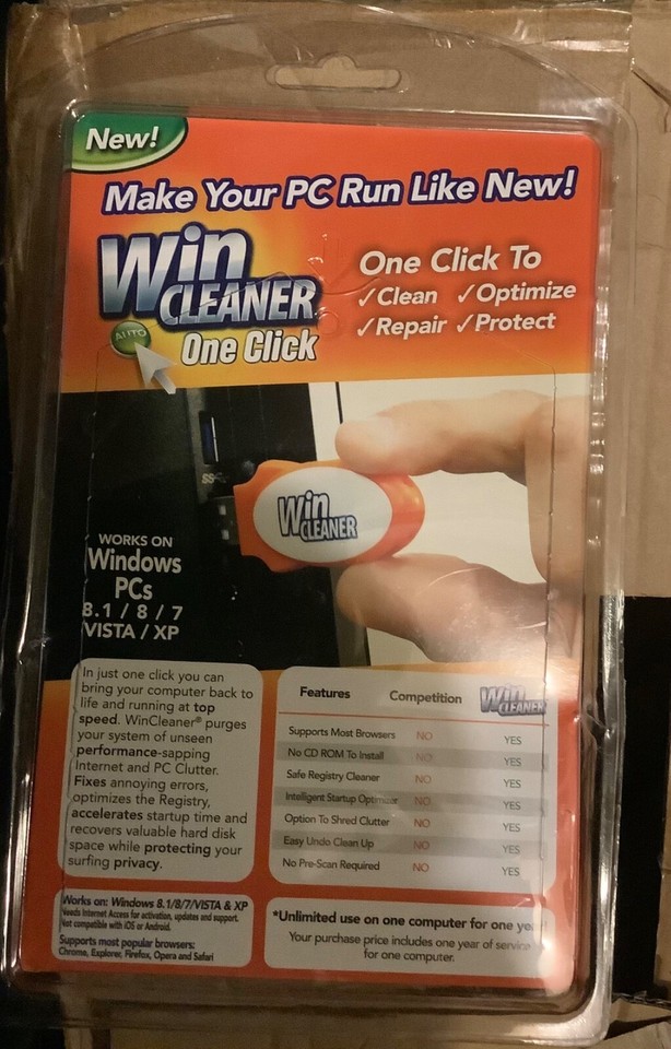 Win Cleaner USB As Seen on TV One Click PC Computer Clean Repair Protect-NEW! | eBay