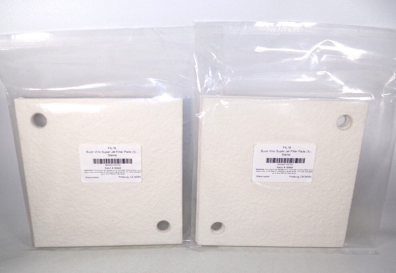 Brewmaster FIL18 Buon Vino Super Jet 0.5µ Filter Pads (3) - Sterile ...