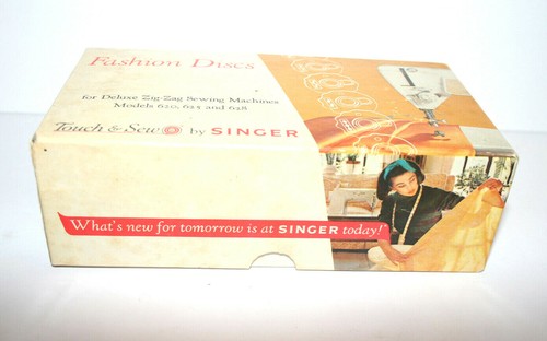 VTG SINGER Touch & Sew Fashion Discs Deluxe Zig Zag Sewing Machines 620 ...