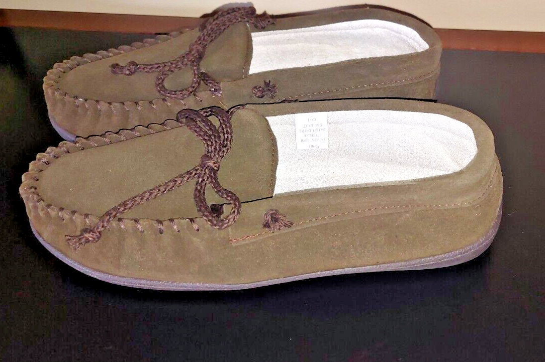 HealthRite by Haband Moccasins Men's Brown Suede Lounge Slippers SIZE 9 ...