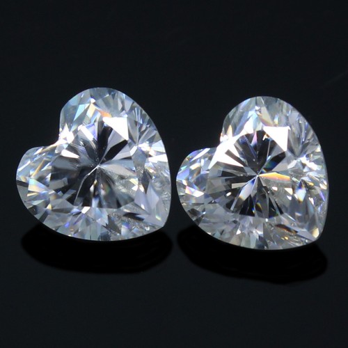 Beautiful ! Paire de cœurs DE Color VVS1 excellent diamant blanc lâche ...