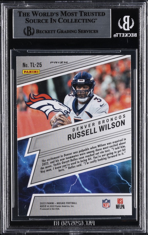 2022 PANINI MOSAIC THUNDER LANE, MOSAIC RED #25 RUSSELL WILSON BGS 9 | eBay