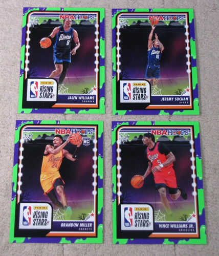 Lot (4) 2023-24 Panini Haunted Hoops Rising Stars Green Slime Parallels ...