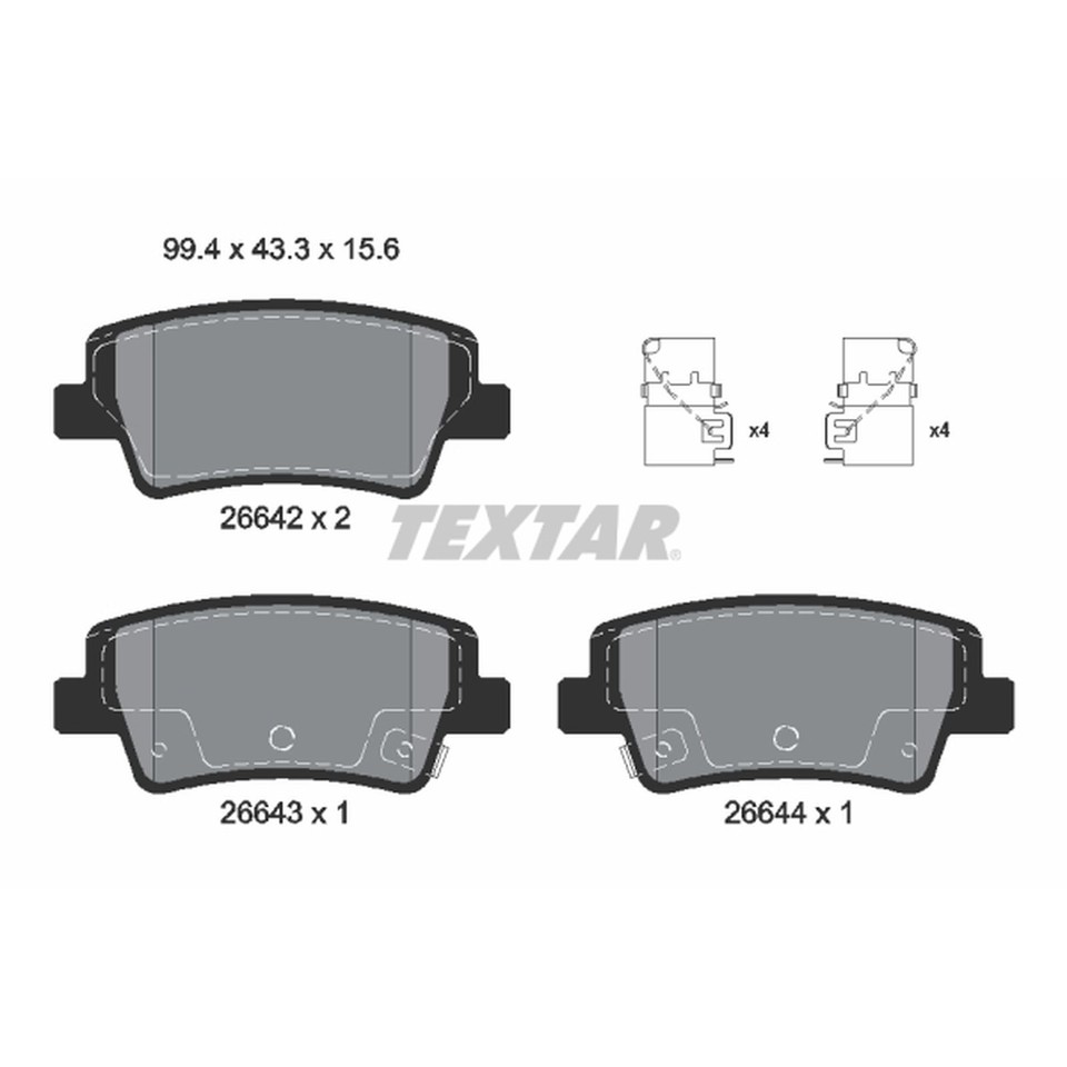 Brake Pads Set 2664201 Rear Textar 58302AAA30 58302COA30 | eBay