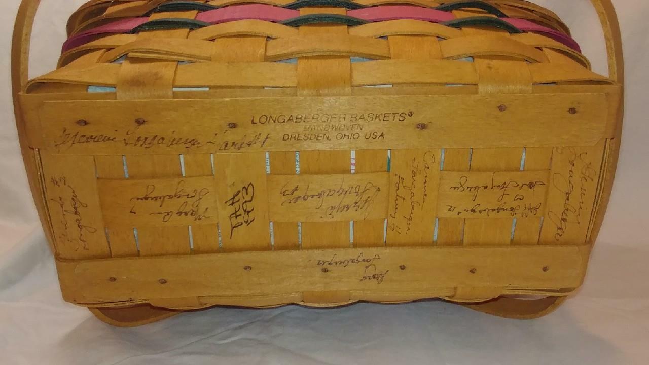 Longaberger 1993 Bee Basket 9 Sibling Signatures Lanam Divider EUC ...