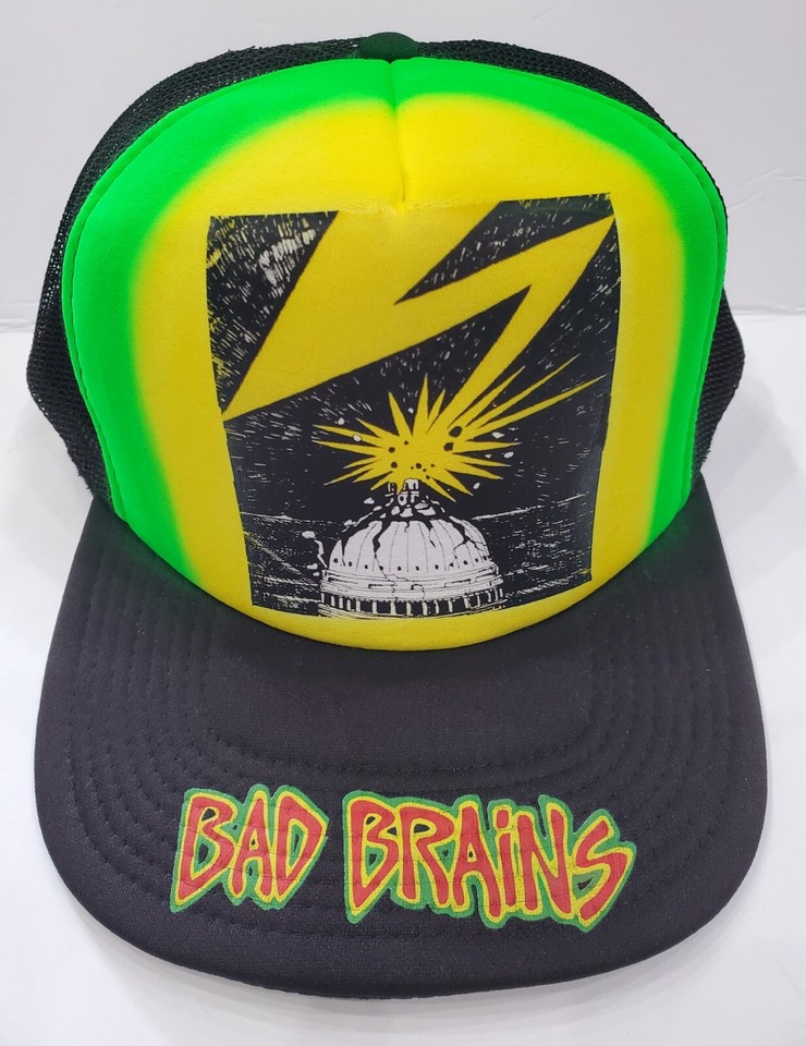 Airbrush Reggae Ska Colors Green Yellow Bad Brain Trucker Adjustable | eBay