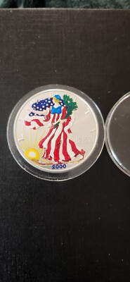 Enameled .999 Silver - 2000 US 1 oz Colorized American Eagle Silver ...