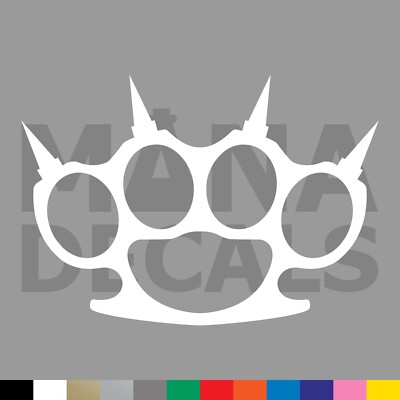 Brass Knuckles Spike Vinyl Die Cut DECAL STICKER - Fighting Boxing ...