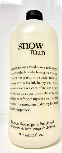 Philosophy Snowman 32oz 3 in 1 Shampoo Shower GEL & Bubble Bath for ...