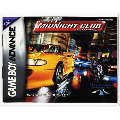 (Manual Only) Midnight Club Street Racing Nintendo Game Boy Advance ...