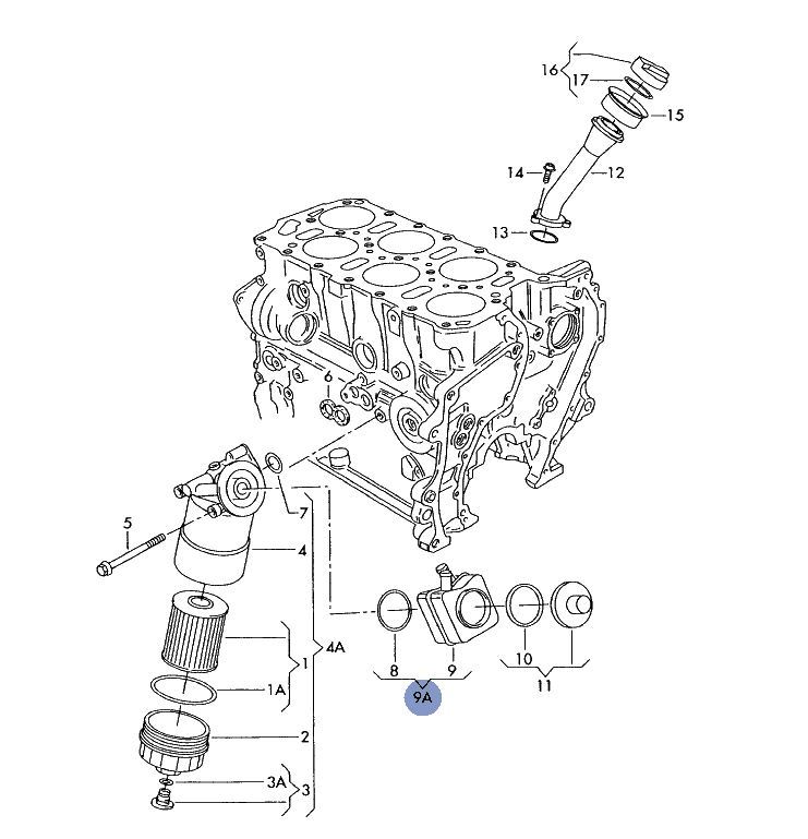 VW VolkswagenAudi 96-09 Genuine OEM Oil Cooler 028117021E | eBay