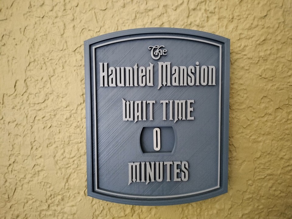 Haunted Mansion Wait Time Sign Plaque Replica Prop Disney Art Decor 5x6 ...
