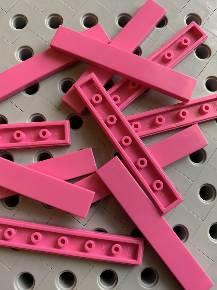 Lego Hot Pink 1x6 Smooth Finishing Flat Tiles Modular Buildings Floor ...