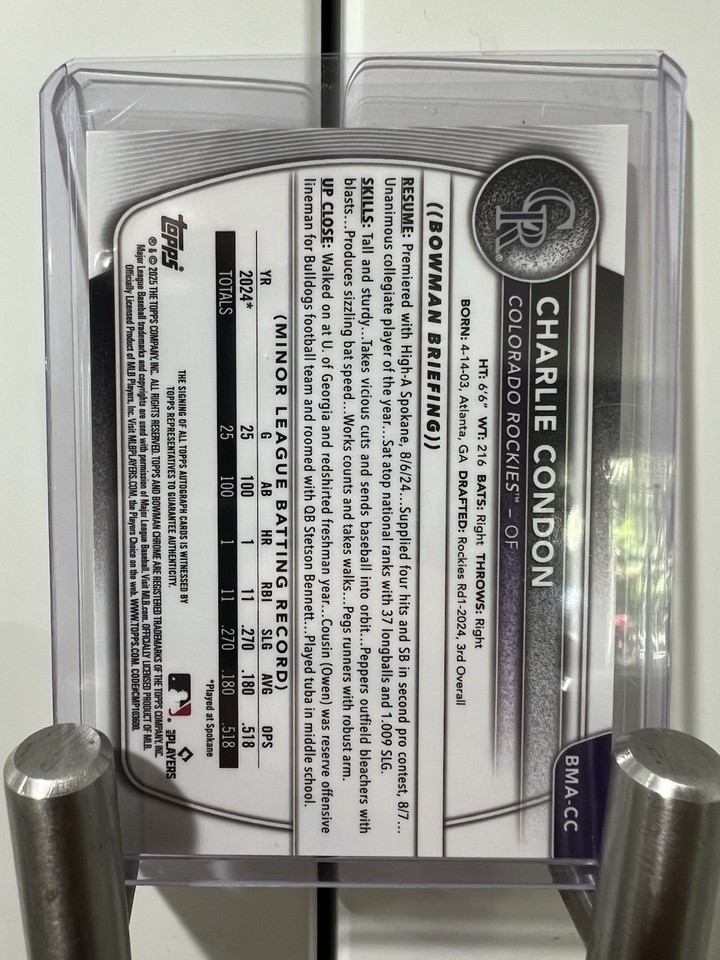 2025 Bowman Charlie Condon Auto /50 Gold | eBay