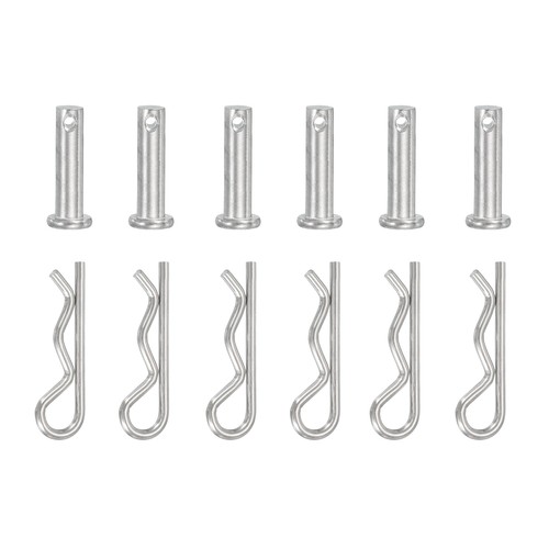 6 Pcs M8x25mm Single Hole Clevis Pin with R Shaped Spring Cotter Pin | eBay