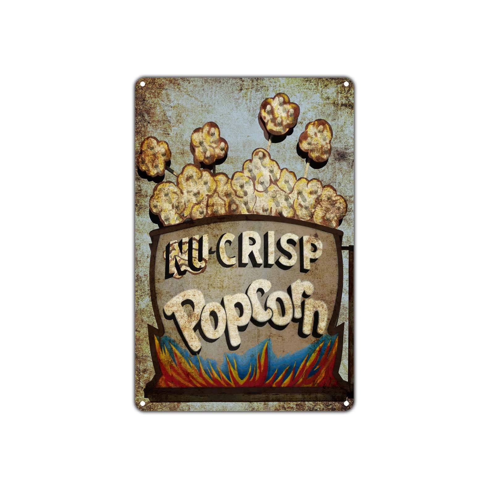 NU Crisp Popcorn Vintage Sign For Bars Theater Popcorn Lover Gift ...
