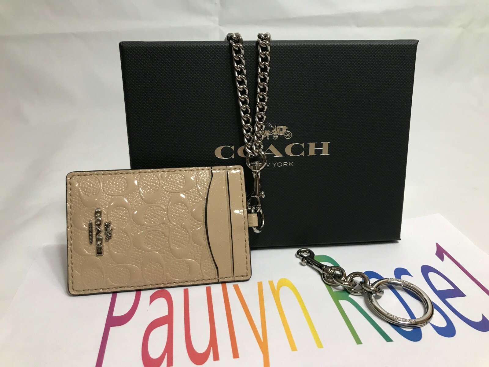 Coach Lanyard Signature Debossed Patent Dressy Lanyard Set F38658 NWT ...