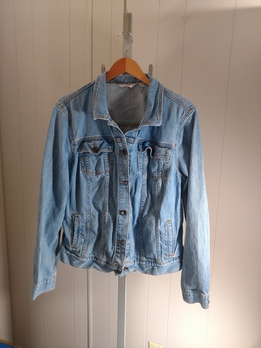 LL Bean Jacket Adult XL Blue Denim Jean Trucker Button Pockets Womens ...