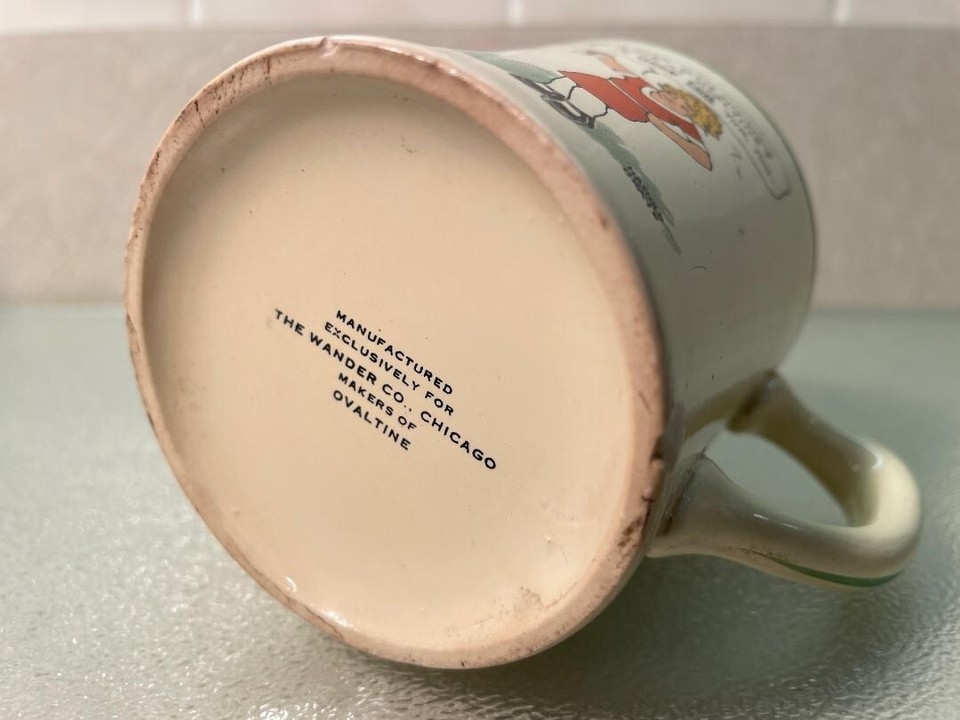 VTG 1930's LITTLE ORPHAN ANNIE & SANDY OVALTINE MUG HAROLD GRAY RADIO ...