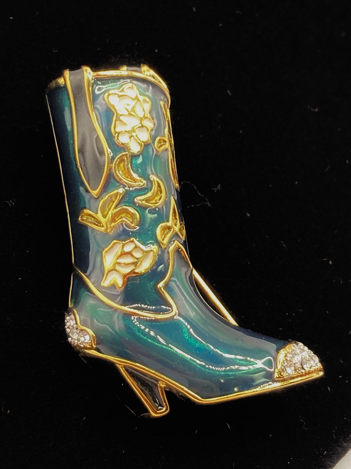 Authentic BARBARA MANDREll Enamel Green Boot Pin | eBay