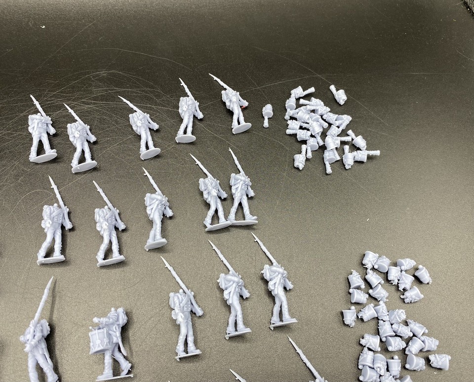28mm, 3D Printed, Napoleonic, French 1812 Line Infantry (36), Black ...