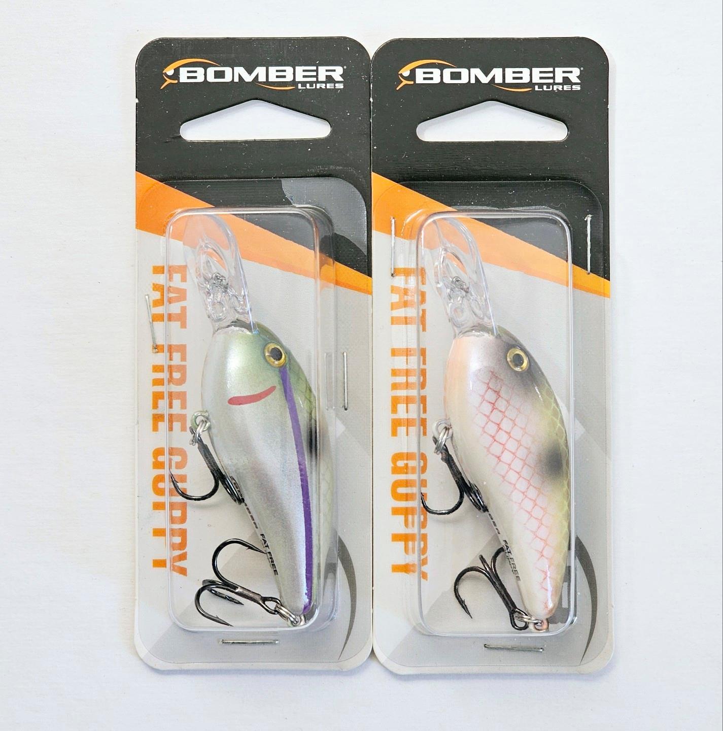 (Lot of 2) Bomber Fat Free Guppy Next Gen 2-3/8" 3/8 oz Depth 4-6 ...