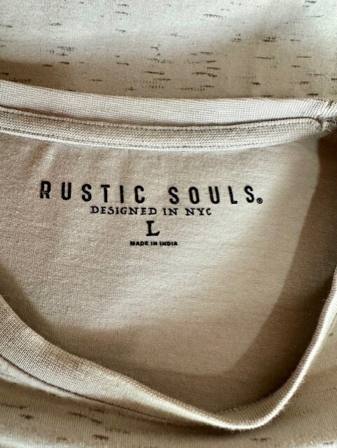 Rustic Souls NYC Printed Long Sleeve T-Shirt Tan Men's Size Large L | eBay