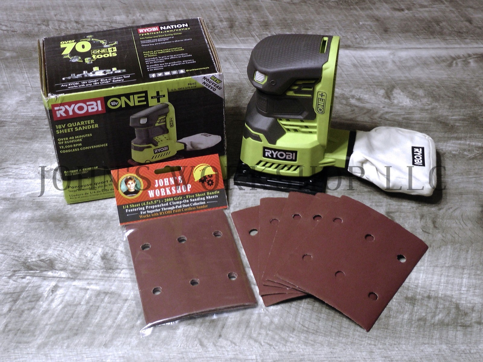 RYOBI P440 - 1/4 Sheet - 2000 Grit - No-Slip - 5 Sandpaper Bundle | eBay