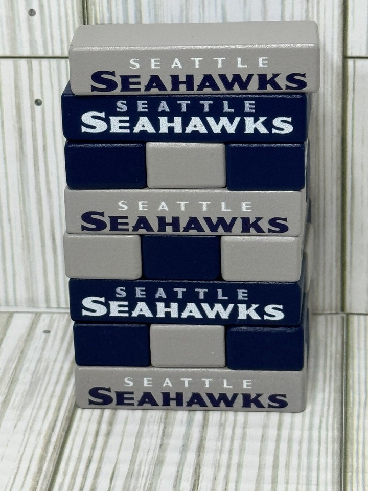 Seattle Seahawks NFL Table Top Jenga Stackers Lot Of 22 Replacements ...