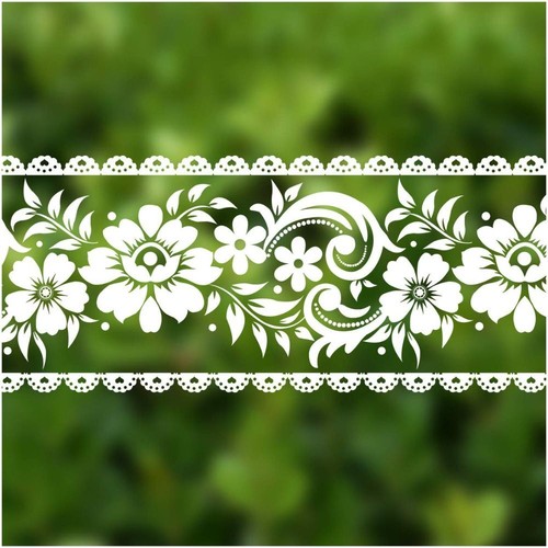Removable Transparent PVC White Lace Lace Wall Decals Peel and Stick ...