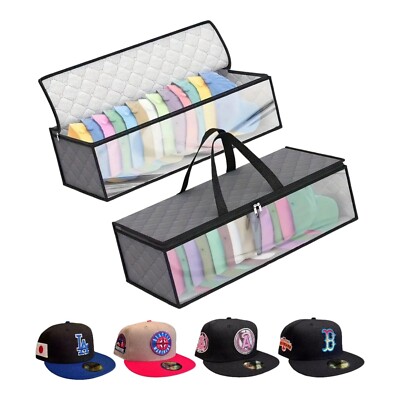 Hat Storage Dust Bag Baseball Hat Cap Organizer Clear Rack Zipper ...