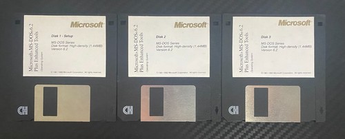 Microsoft MS-DOS - 6.2 + Enhanced Tools operating system 3.5" Floppy ...