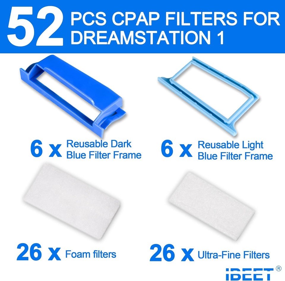 52PCS Filters for Dream Station 1Filters, Include 6 Assembled Filters ...