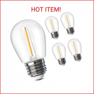 Feit Electric S14 LED Filament Light Bulbs, High Output, 2200K Warm ...