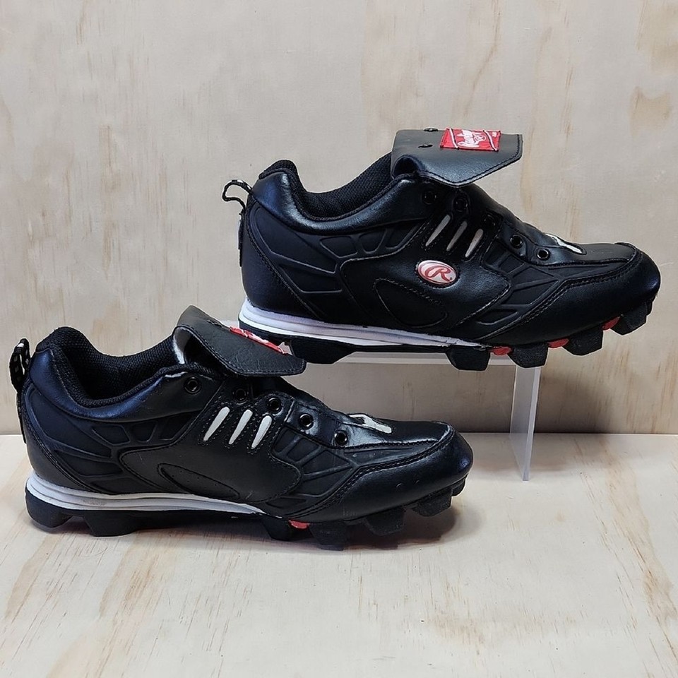 Rawlings Black and Red Baseball Cleats Shoes Men's Size 8 | eBay