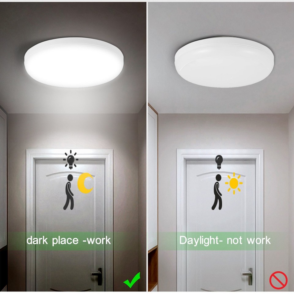 LED Ceiling Light PIR Motion Sensor Light Bathroom Kitchen Living Room ...