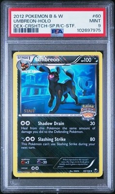 PSA 9 - 2012 Pokemon Dark Explorers UMBREON-HOLO Staff Stamped #60 ...