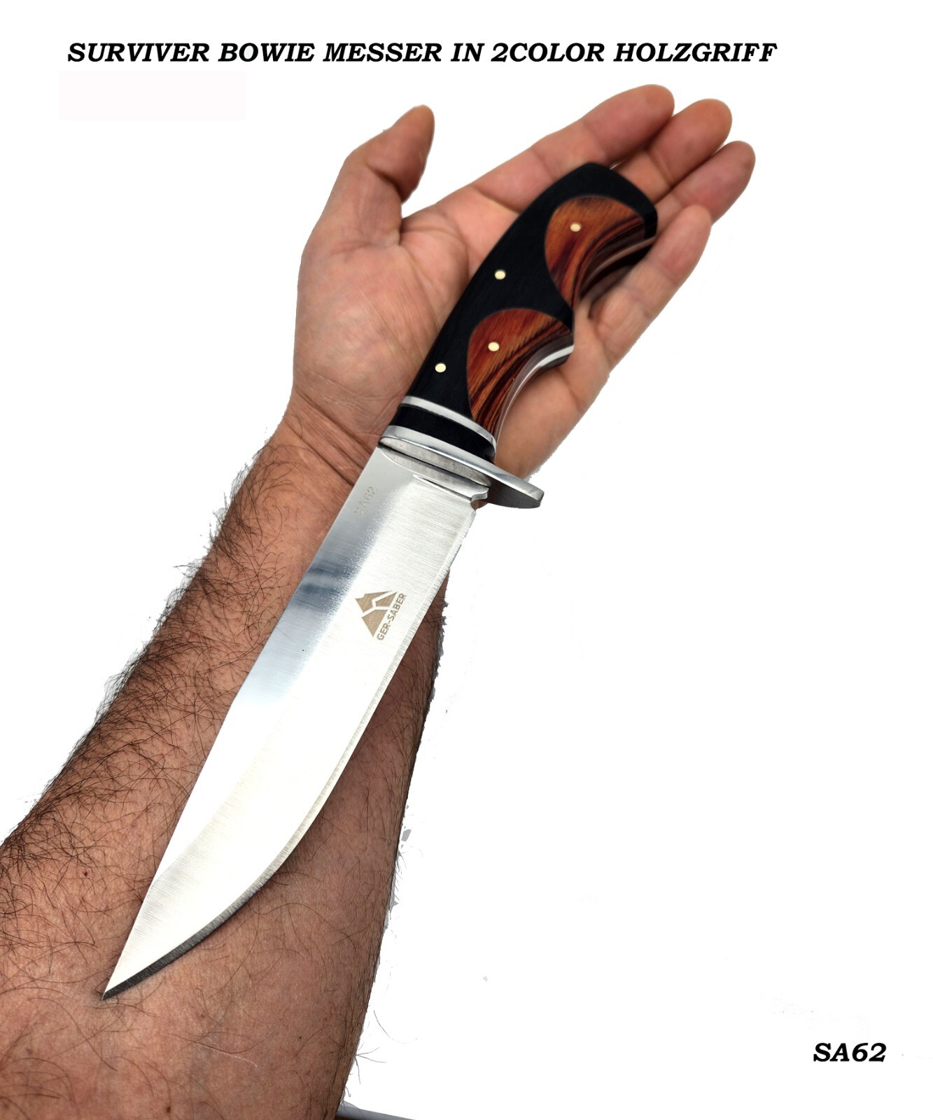 KaSul®| SA62 Bowie Survivor Messer 29cm 2Color Holzgriff Jagdmesser ...