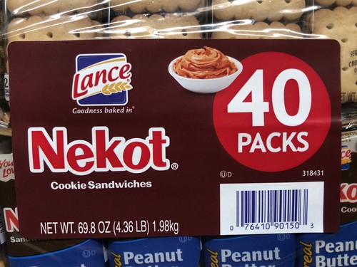 40 Packs Nekot Lance Cookie Sandwich Peanut Butter Crackers NABS FREE ...