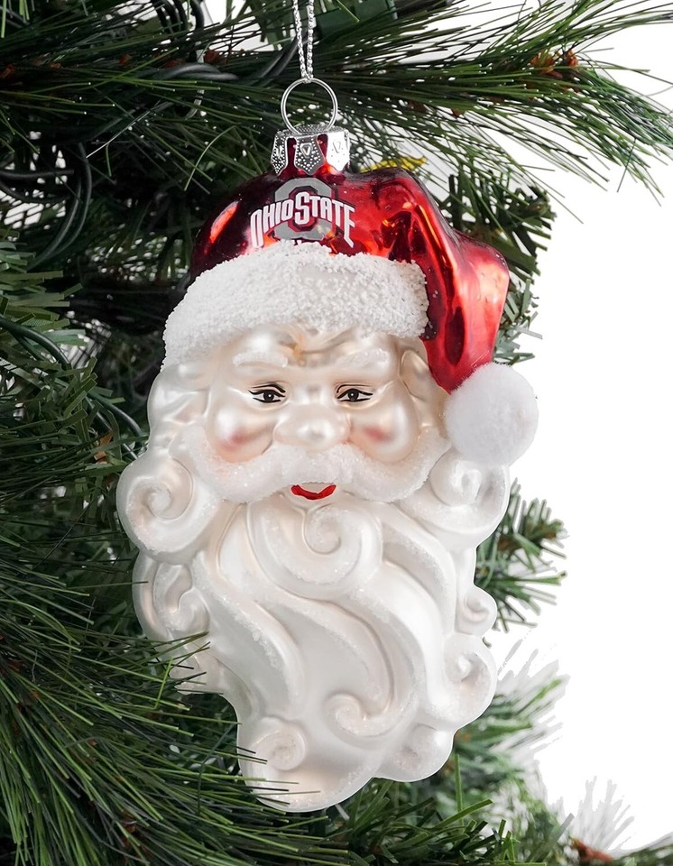 Ohio State Buckeyes Glass Santa Claus Christmas Ornament 5" Oxbay | eBay